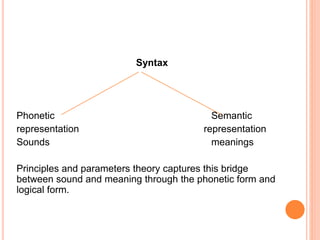 Principles and parameters of grammar report | PPTX