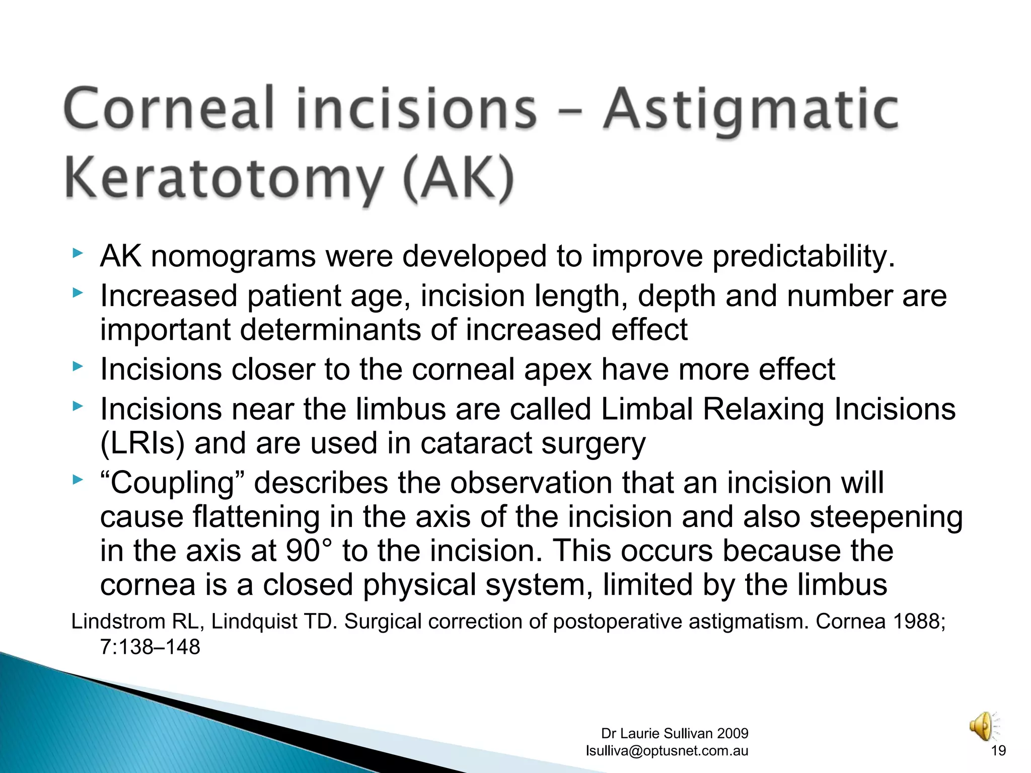 Principles and practice of corneal astigmatic surgery | PPT