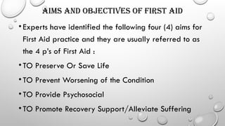 PRINCIPLES AND PRACTICE OF FIRST AID.pptx