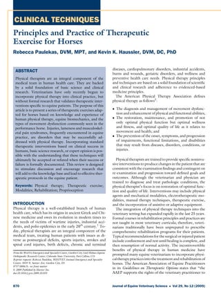Principles and practice of therapeutic exercise for horses | PDF