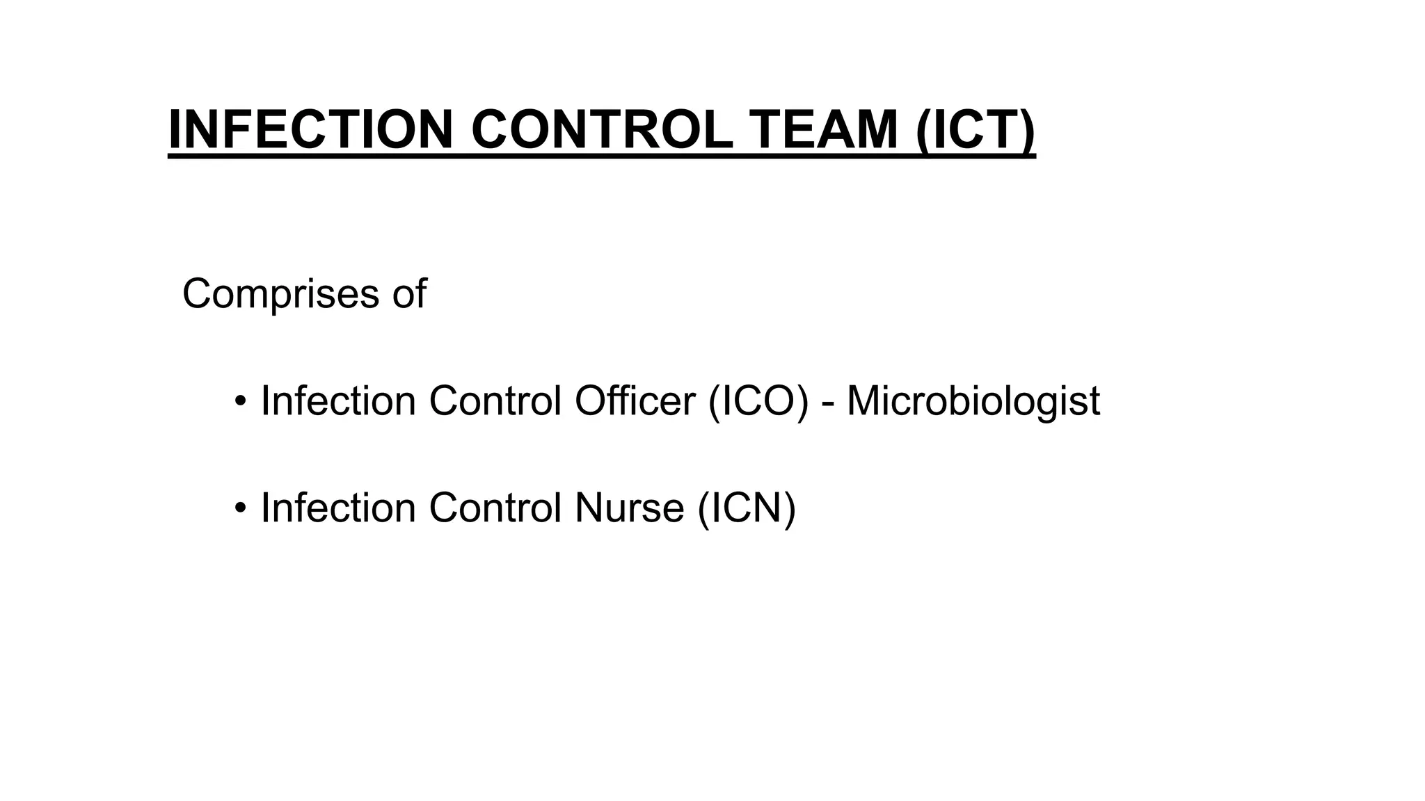 Principles and practices in hospital infection control | PPTX
