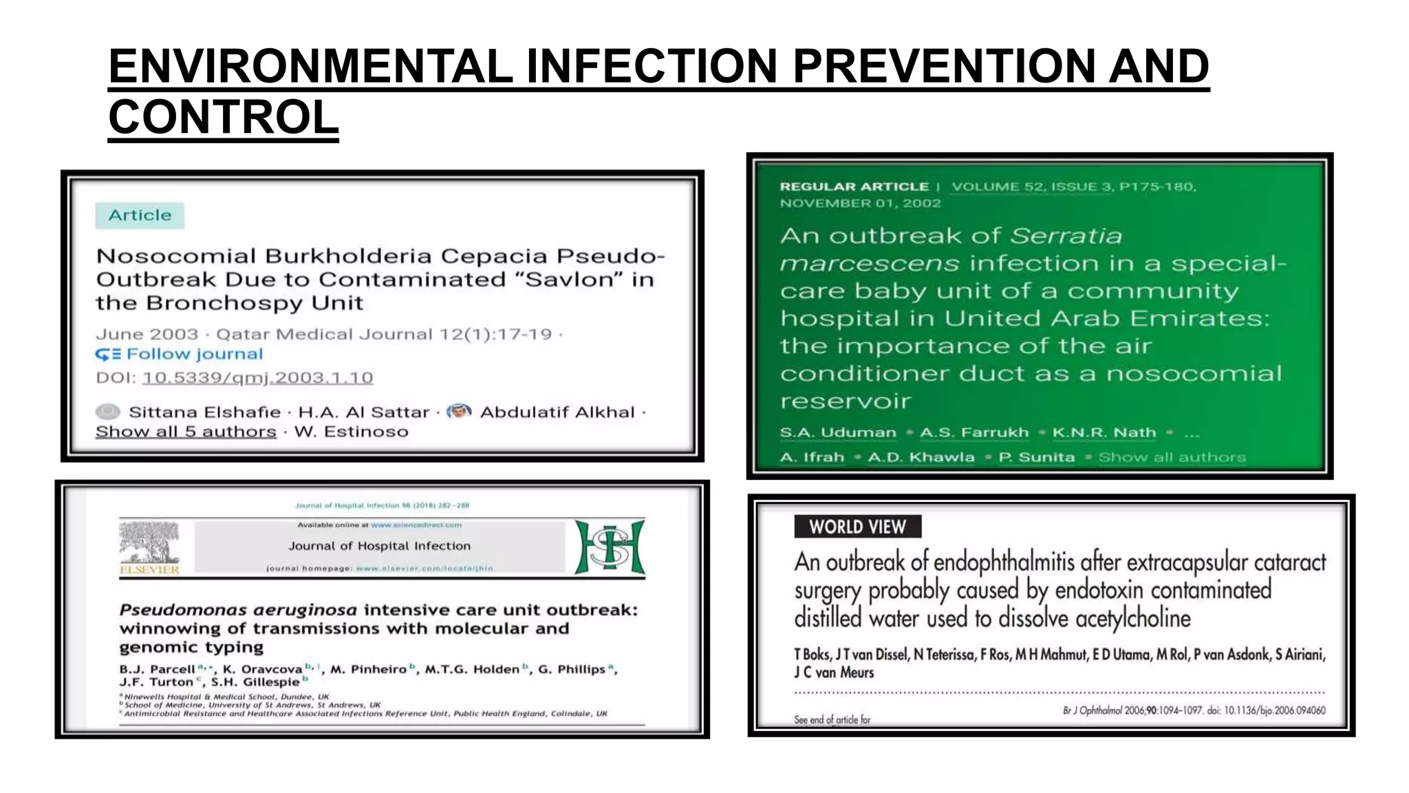 Principles and practices in hospital infection control | PPTX