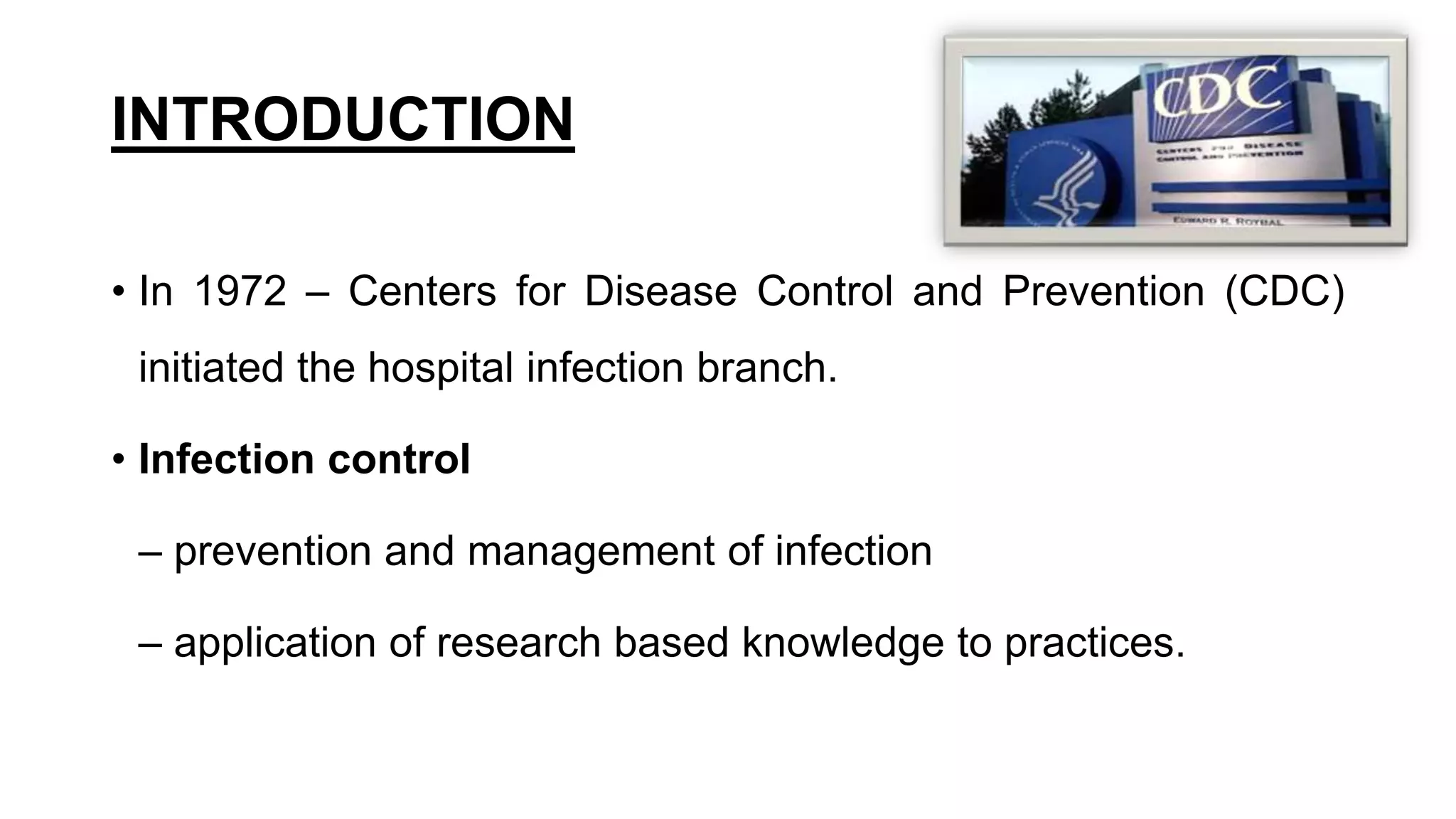 Principles and practices in hospital infection control | PPTX