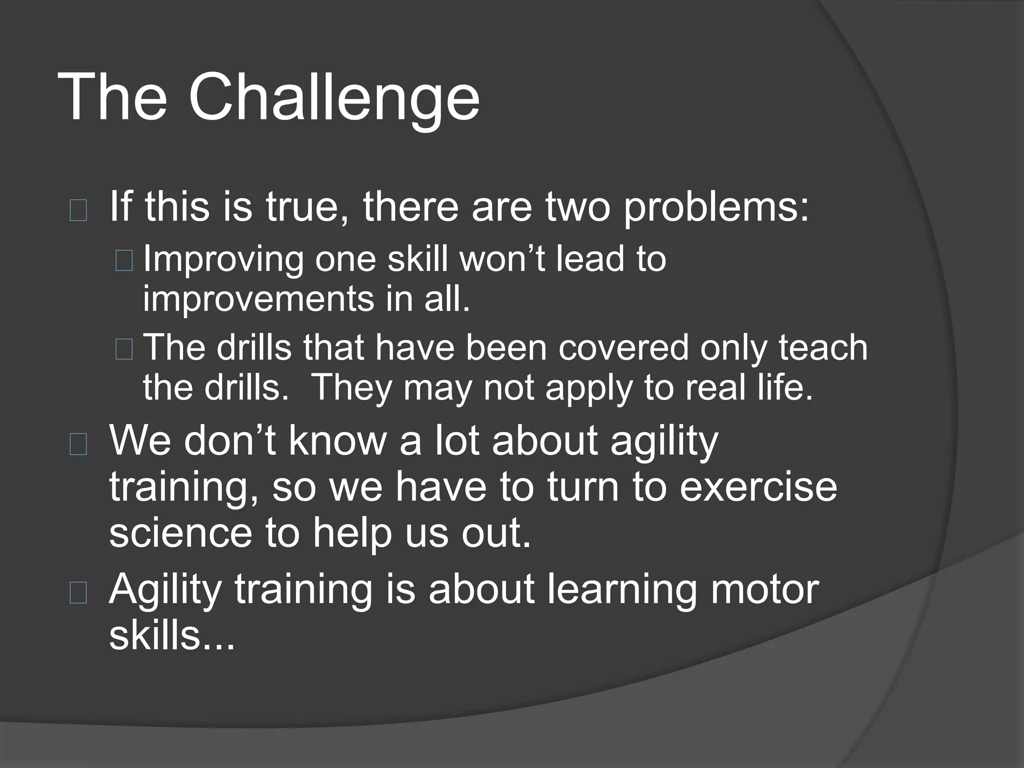Principles and practices of agility training | PPTX