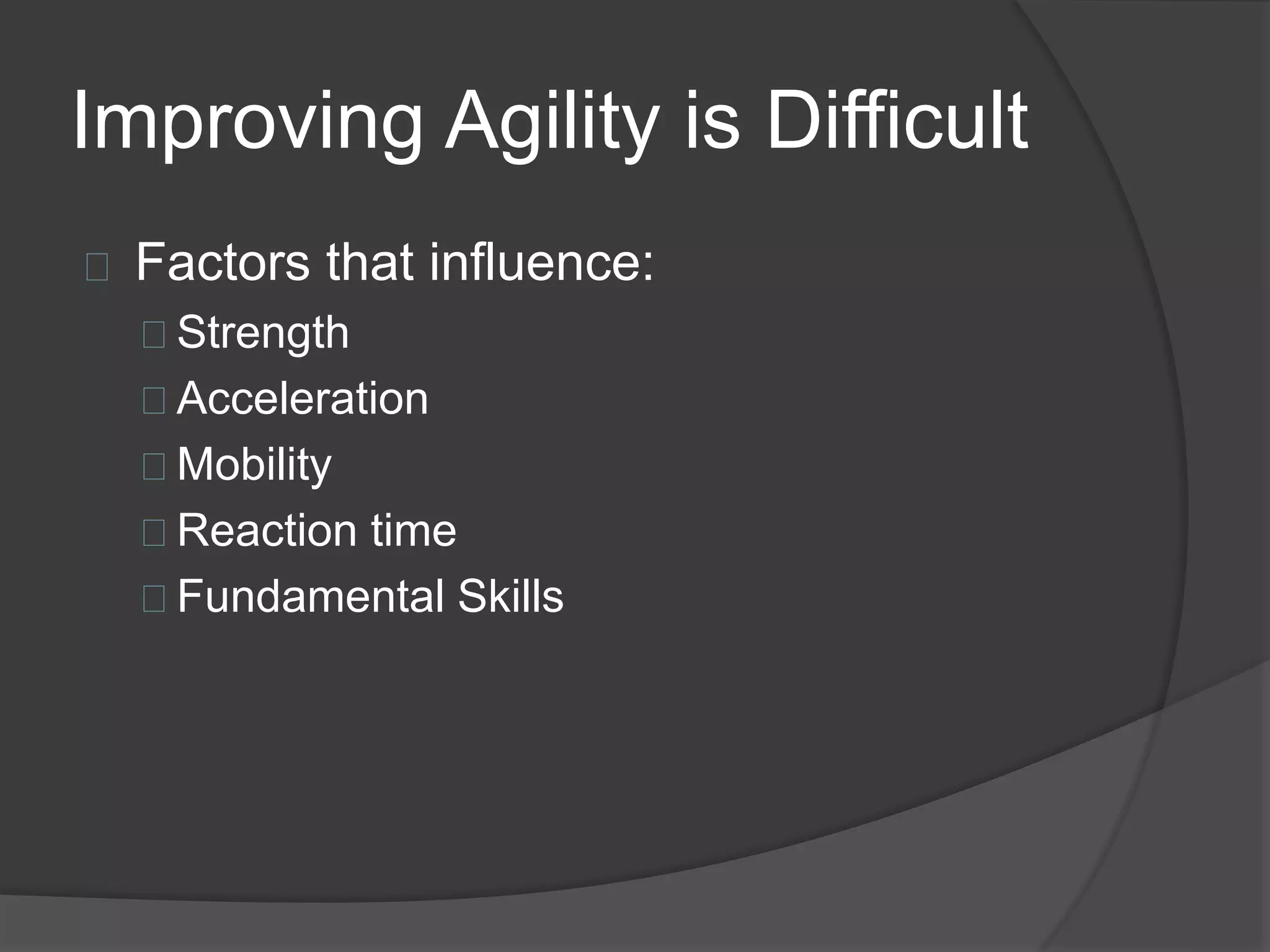 Principles and practices of agility training | PPTX