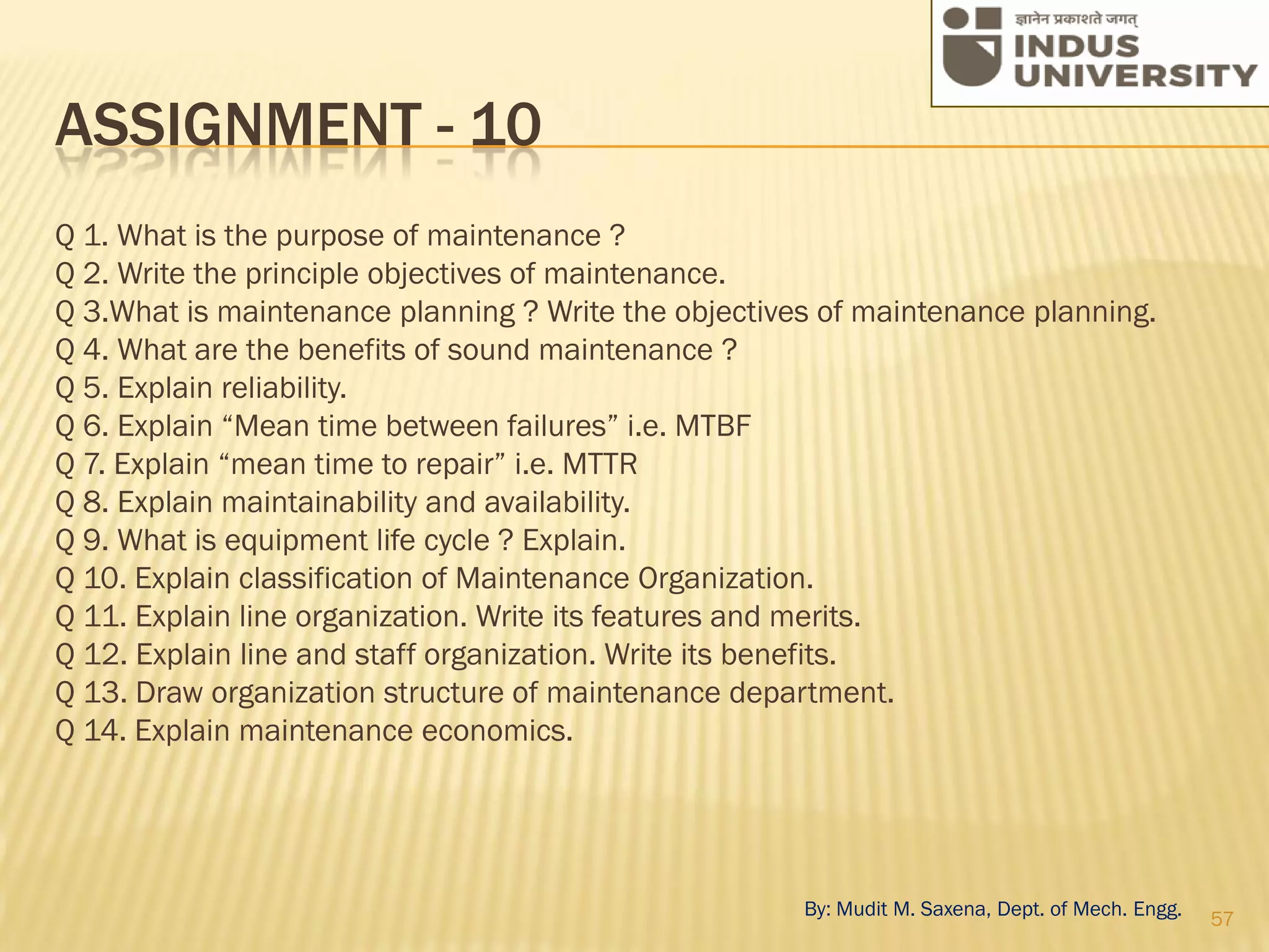 Principles and practices of maintenance planning | PDF