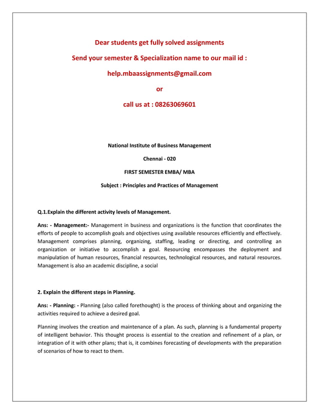 Principles and practices of management | PDF