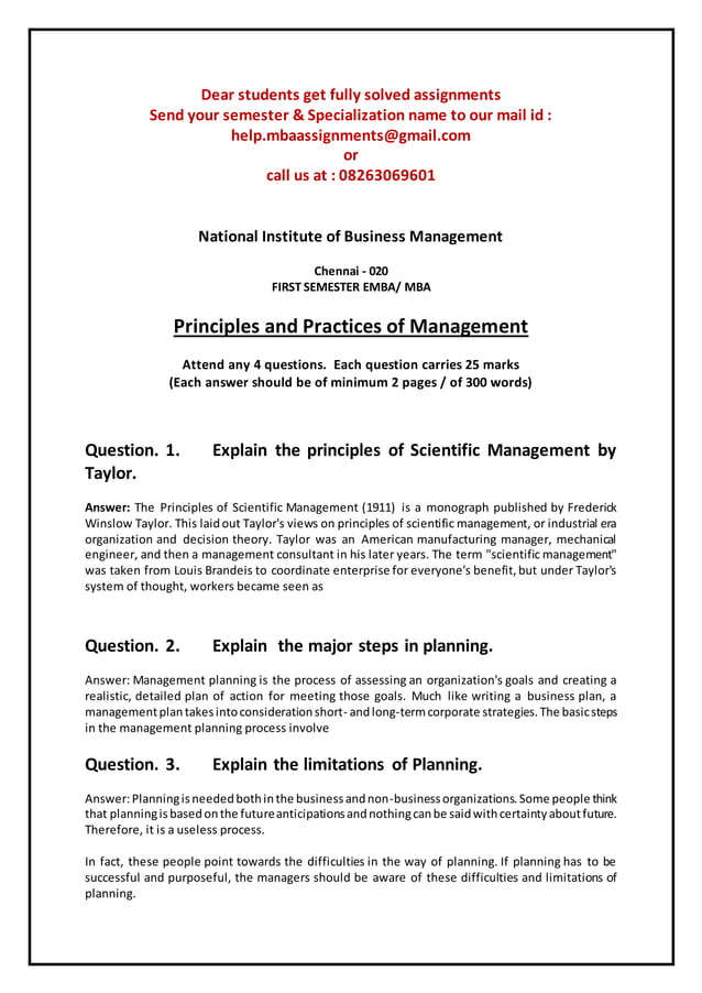 Principles and practices of management | PDF