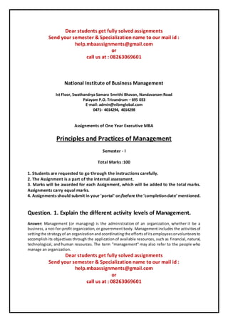 Principles and practices of management (1) | PDF