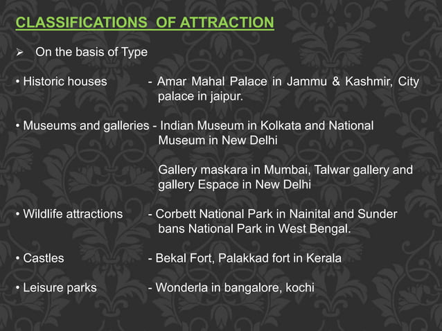 Attraction, Shopping, Entertainment - components of Tourism | PPT