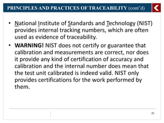 Principles and Practices of Traceability and Calibration | PPT