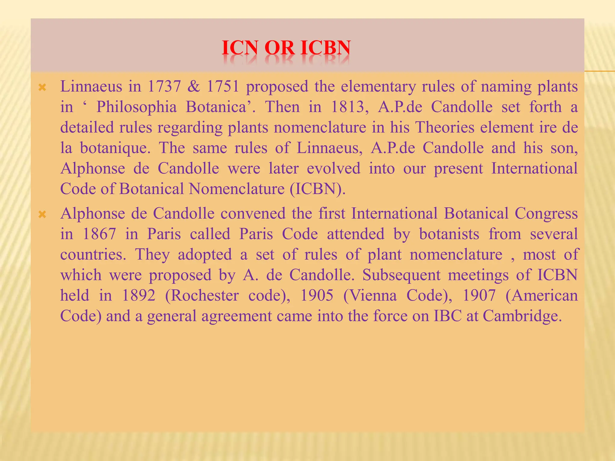 Principles and Rules of ICBN, IBC, The Hisory of ICBN | PDF