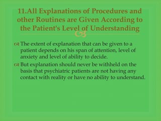 Principles and standard of mental health nursing | PPTX