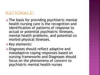Principles and standards of psychiatric nursing | PPTX