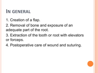 Principles and steps of surgical tooth extraction | PPTX