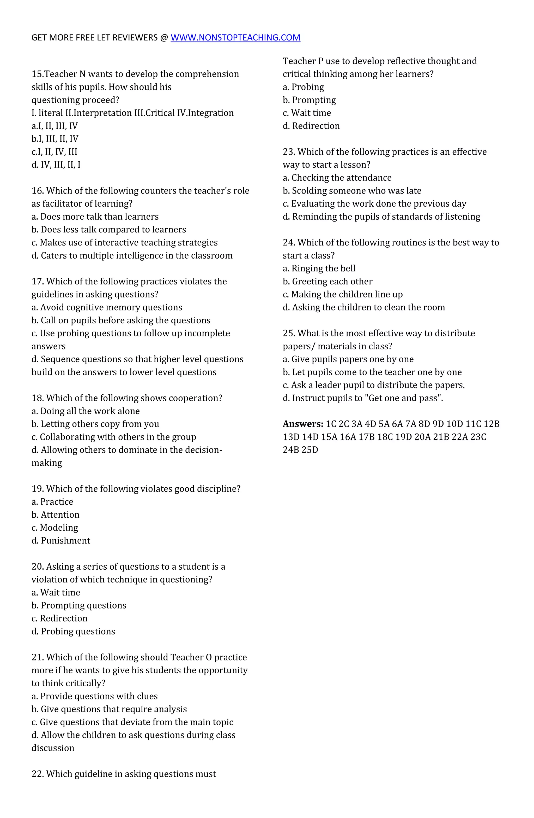 Principles and strategies of teaching part 2 | PDF