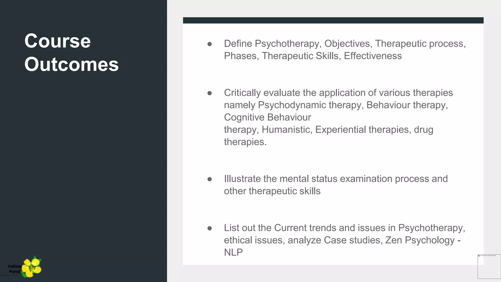 Principles and techniques of psychotherapy syllabus tnou | PPTX