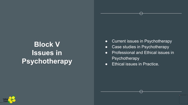 Principles and techniques of psychotherapy syllabus tnou | PPT