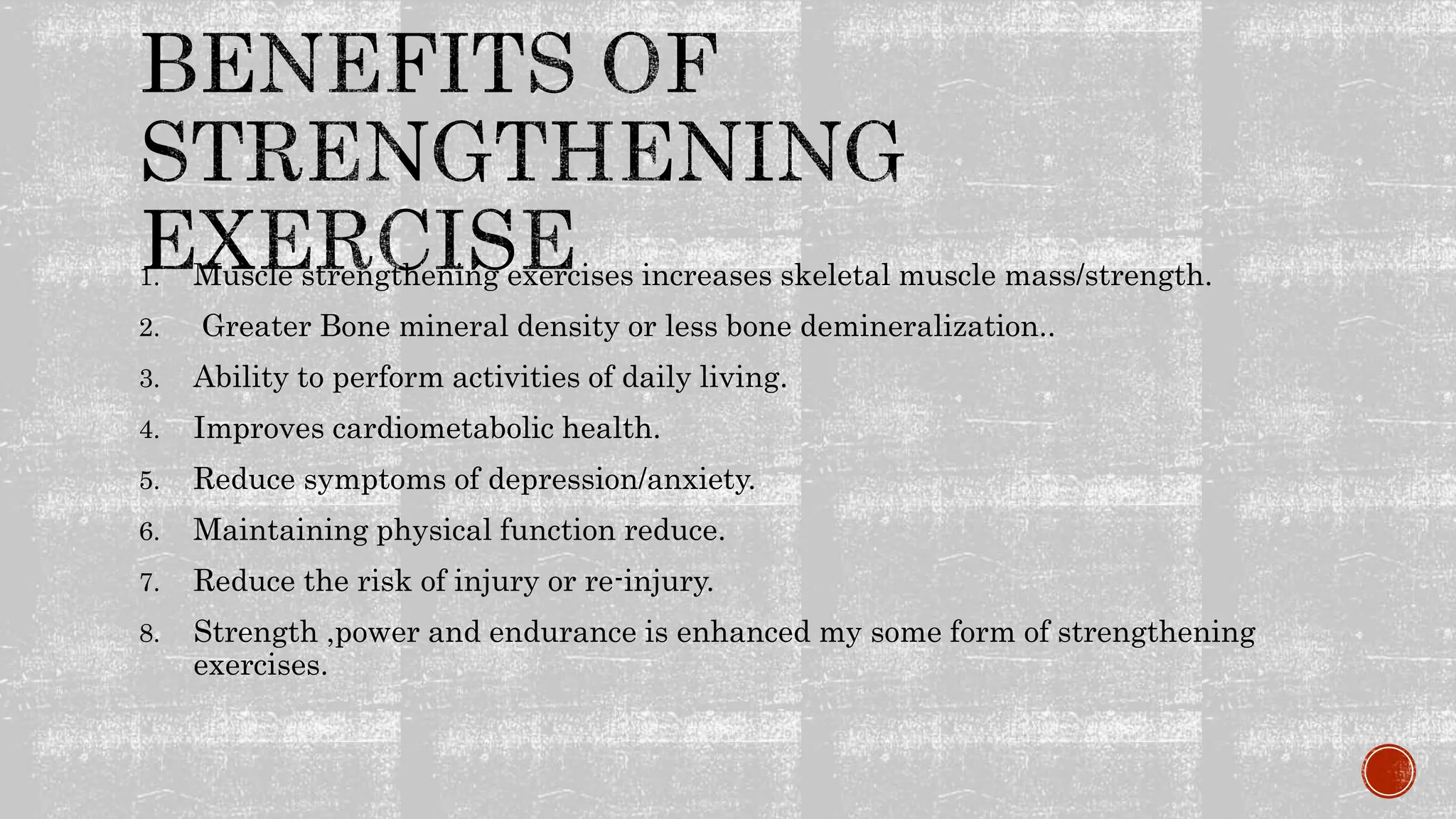 Principles and techniques of strengthening exercise | PPTX