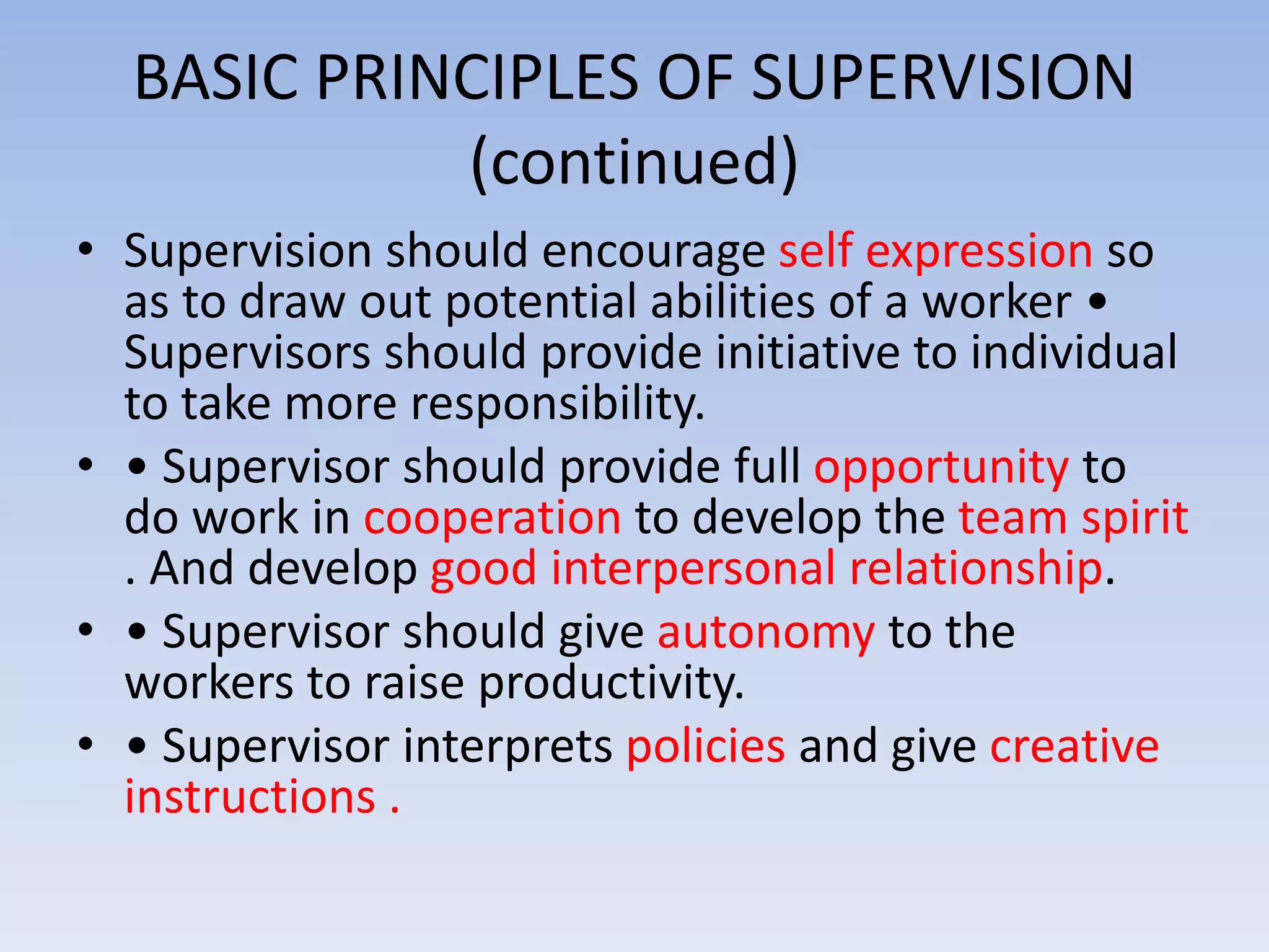 Principles and techniques of supervision by Chandrajeet Sahu | PPTX