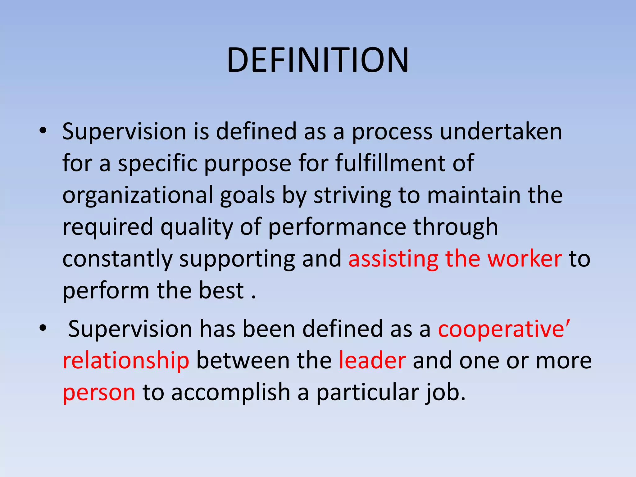 Principles and techniques of supervision by Chandrajeet Sahu | PPTX