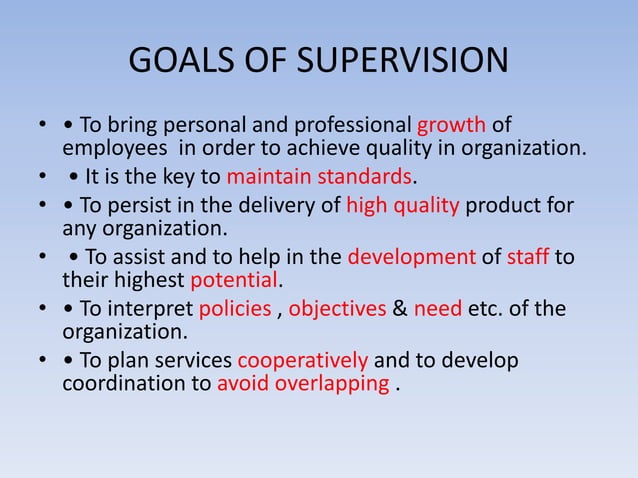 Principles and techniques of supervision by Chandrajeet Sahu | PPTX