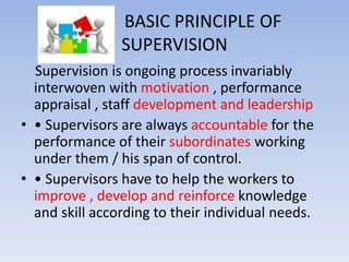 Principles and techniques of supervision by Chandrajeet Sahu | PPTX