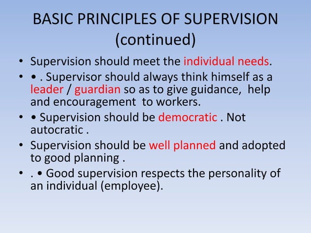 Principles and techniques of supervision by Chandrajeet Sahu | PPTX