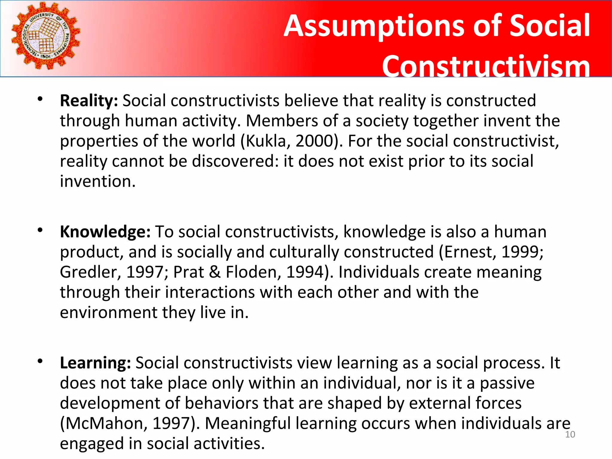 Principles and theories of Learning( Social Constructivism, Multiple Intelligence and Brain ...