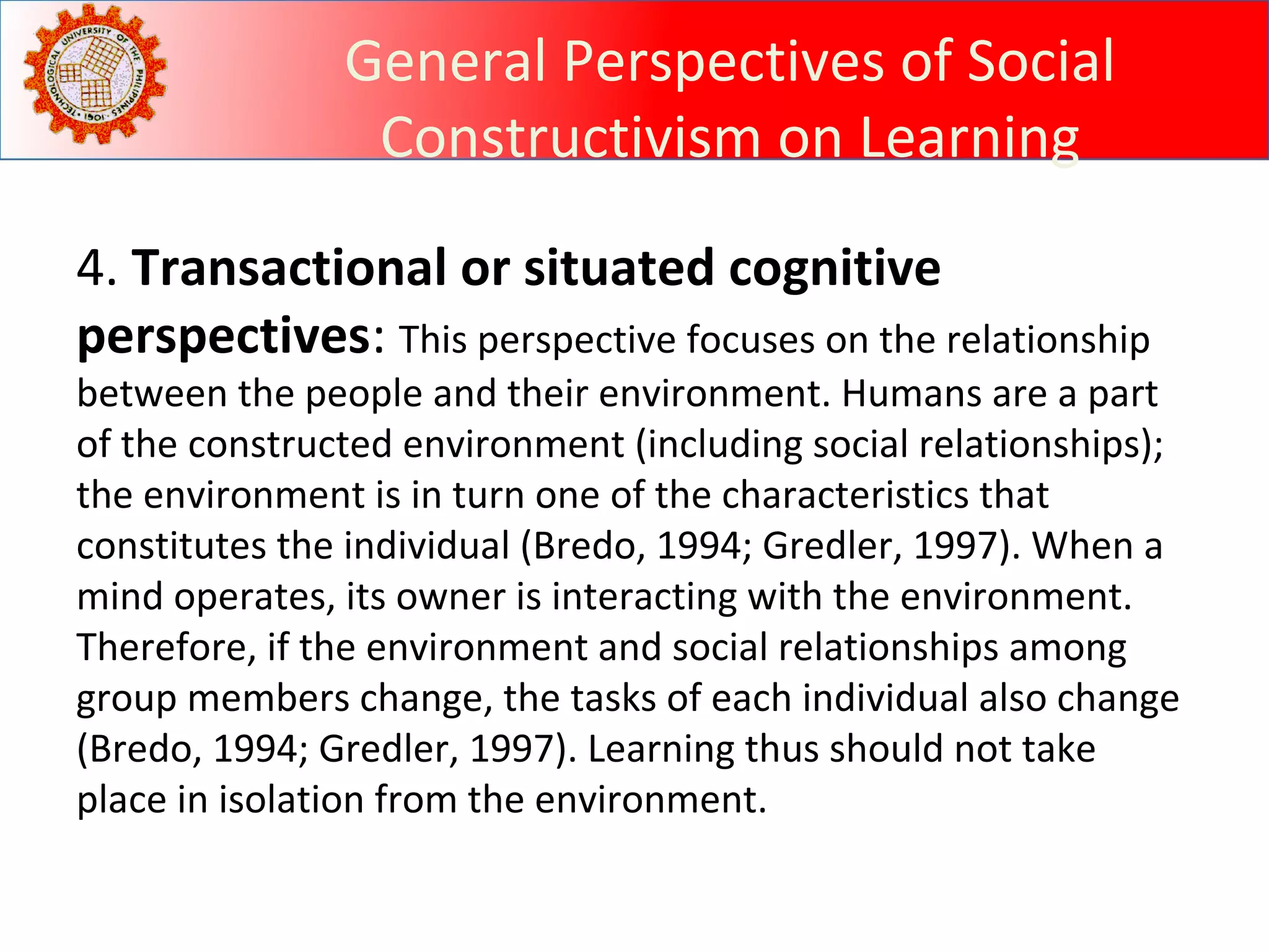 Principles and theories of Learning( Social Constructivism, Multiple ...