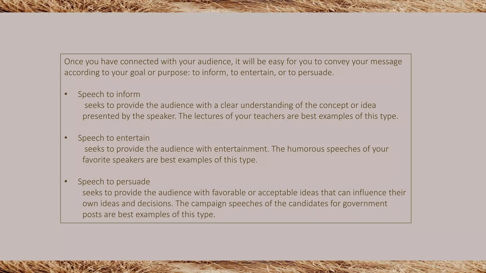 Principles and types of speeches | PPTX