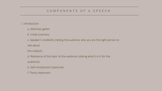 Principles and types of speeches | PPTX