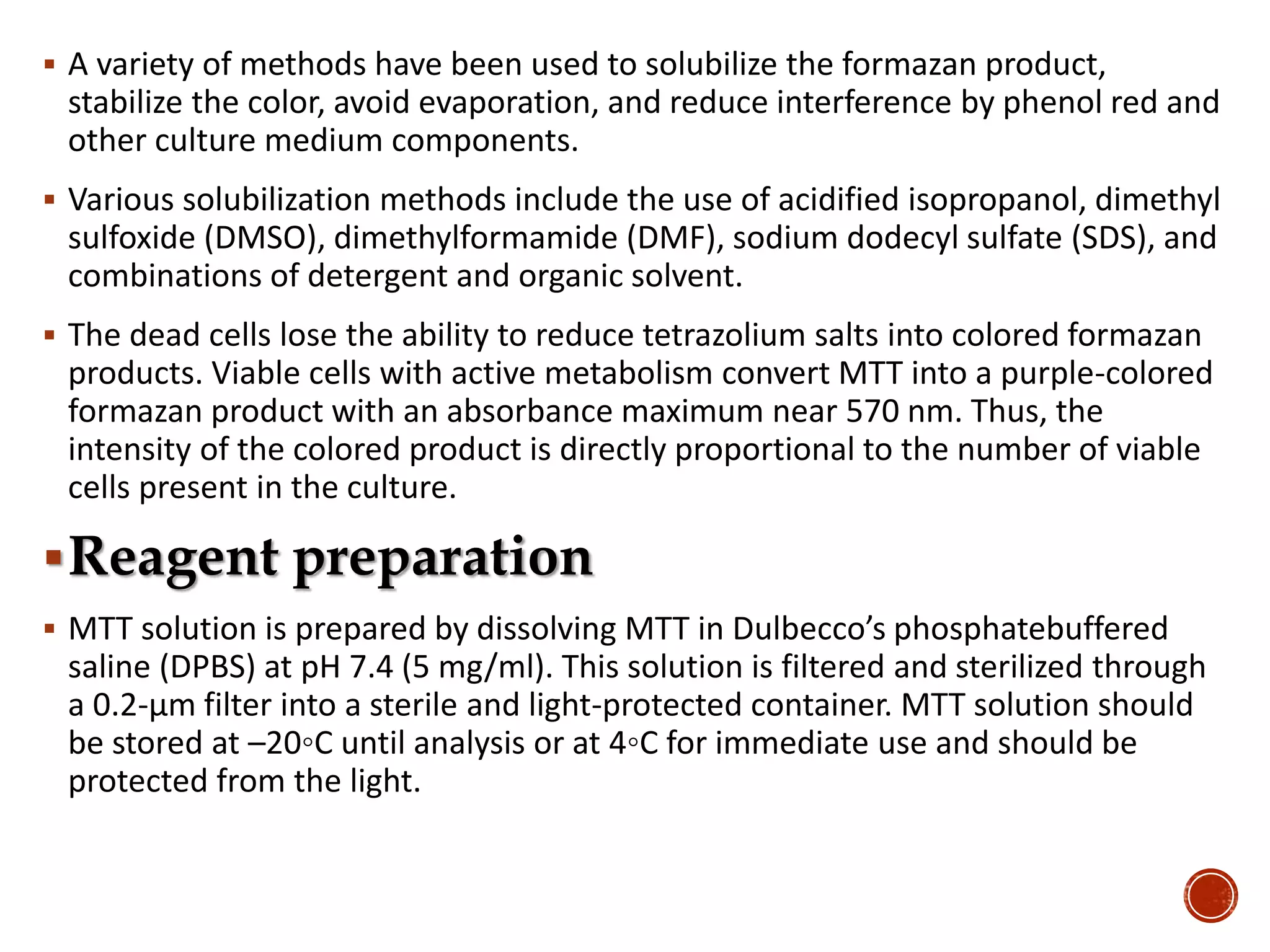 Principles & Applications of cell viability assays (MTT Assays) | PPTX