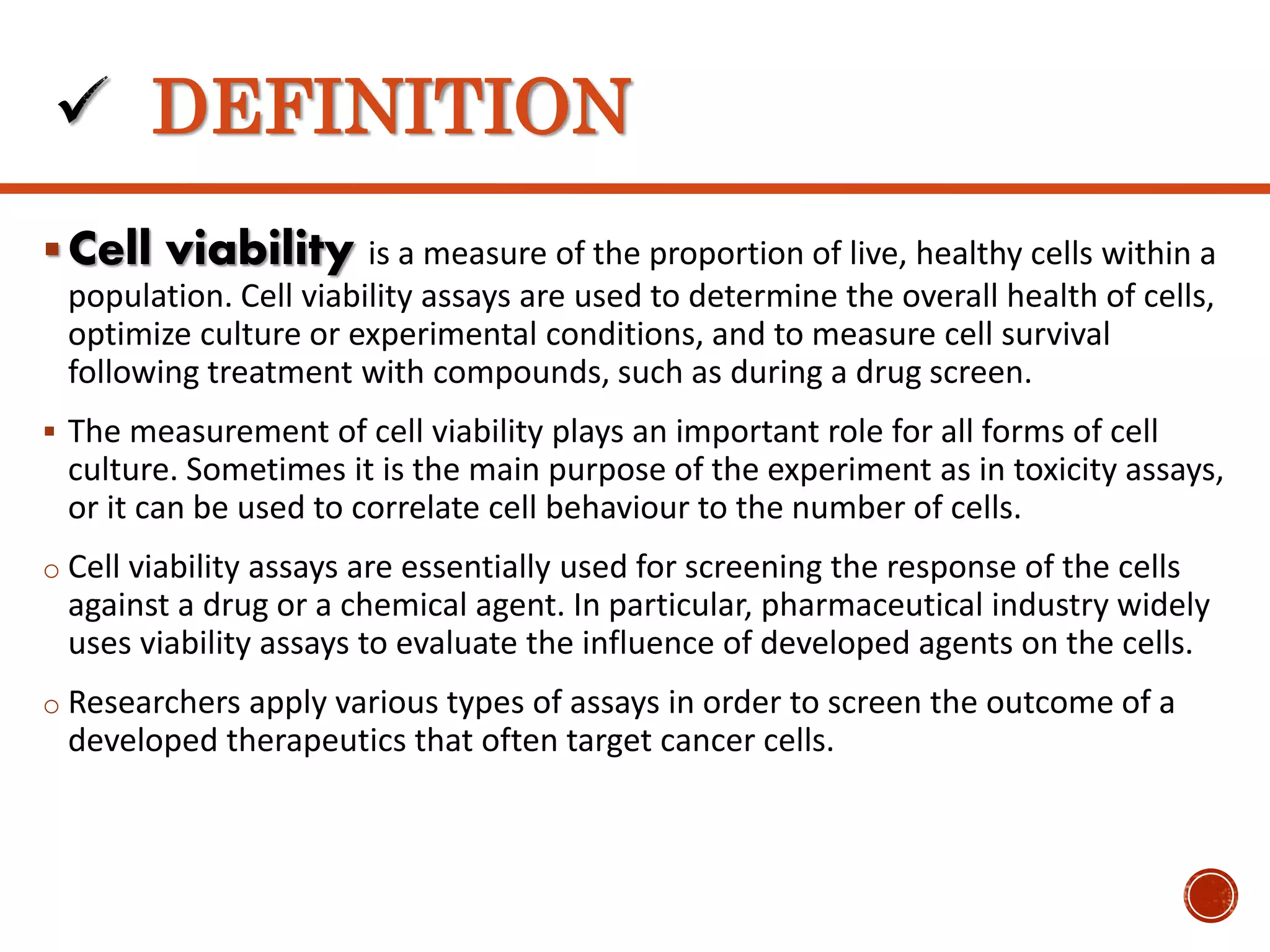 Principles & Applications of cell viability assays (MTT Assays) | PPTX
