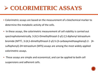 Principles & Applications of cell viability assays (MTT Assays) | PPTX