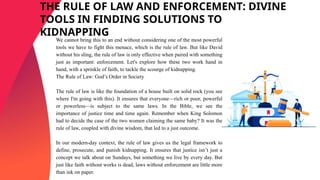 PRINCIPLES BEHIND THE KIDNAPPING SCOURGE IN NIGERIA AND GROWING OUT OF ...