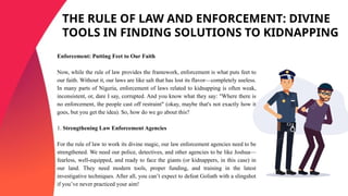 PRINCIPLES BEHIND THE KIDNAPPING SCOURGE IN NIGERIA AND GROWING OUT OF ...