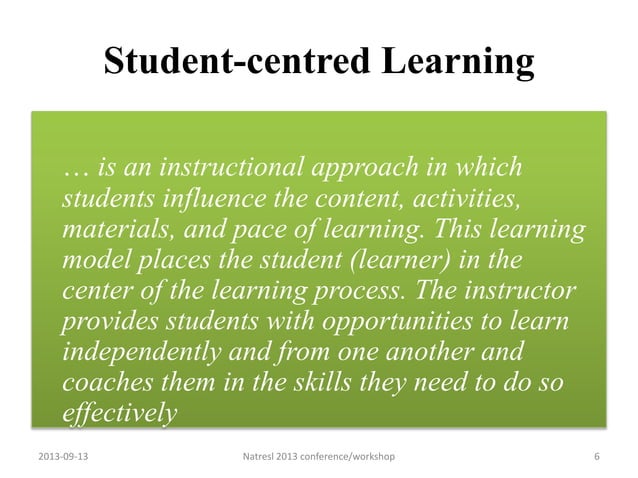 Principles, benefits, challenges of student centred learning | PPTX