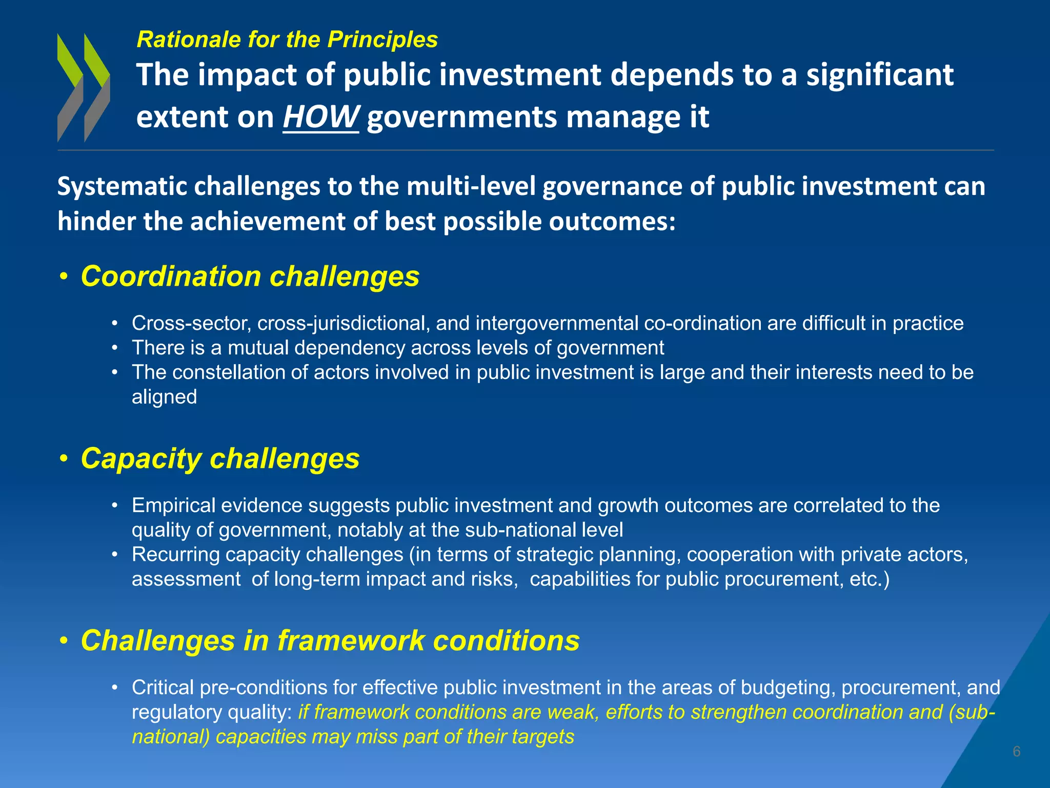 Principles for effective public investment across levels of government ...