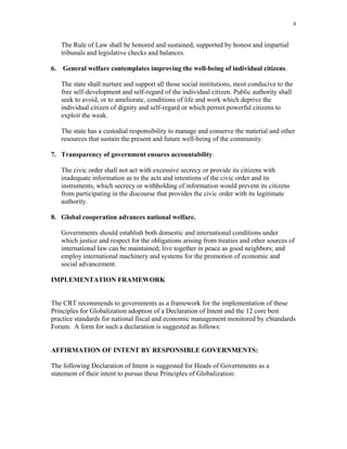 Caux round Table - Principles for globalization | PDF