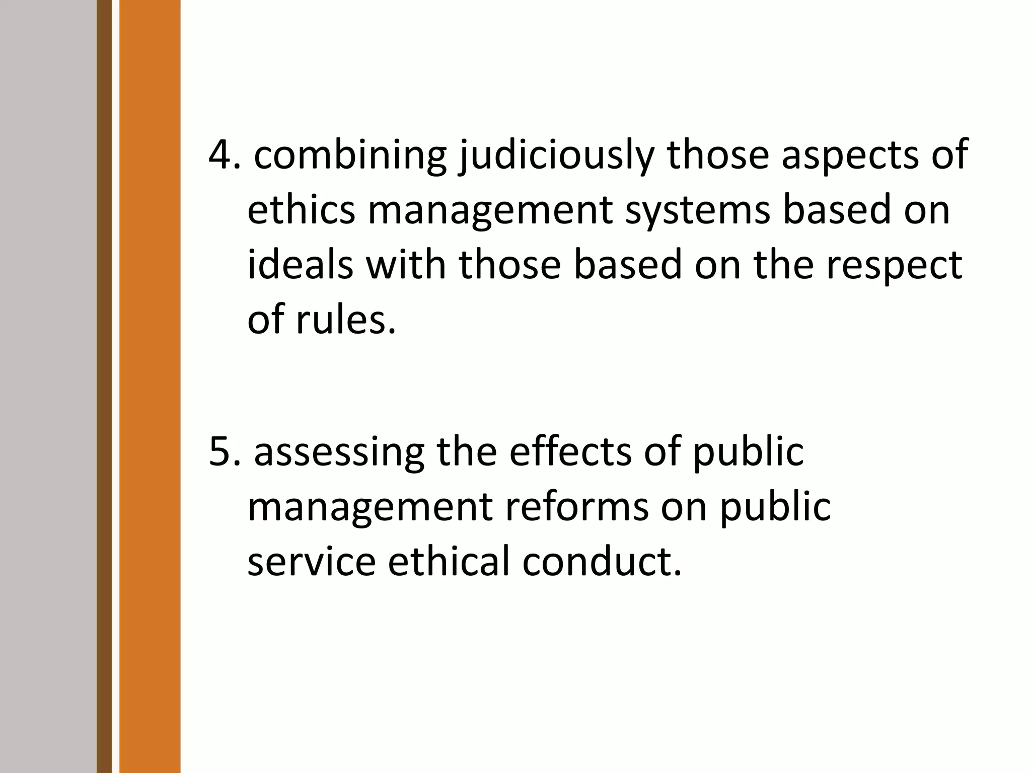 Principles for Managing Ethics in the Public Service | PDF