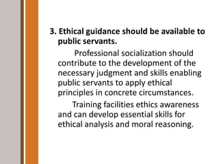 Principles for Managing Ethics in the Public Service | PDF