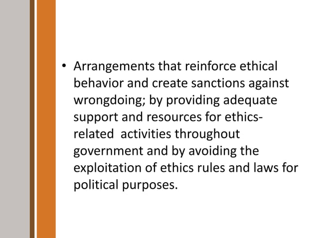 Principles for Managing Ethics in the Public Service | PDF | Human ...