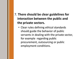 Principles for Managing Ethics in the Public Service | PDF