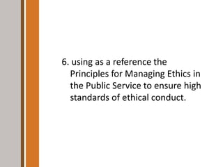 Principles for Managing Ethics in the Public Service | PDF