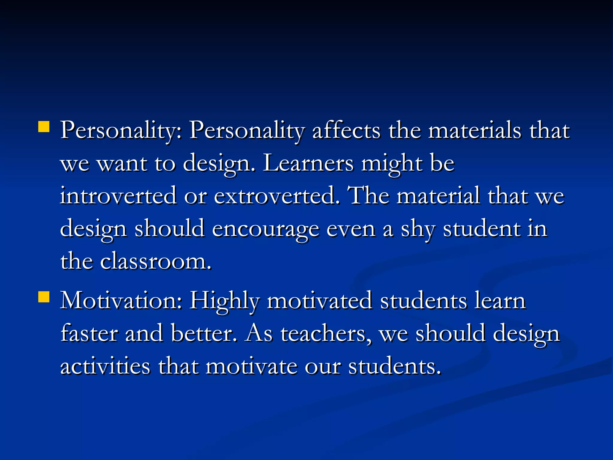 Principles in material adaptation | PPT