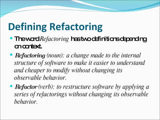 Principles in Refactoring | PPT