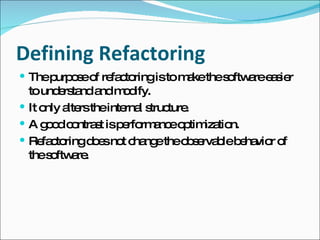 Principles in Refactoring | PPT