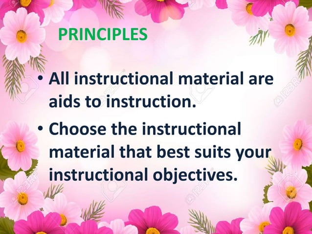 Principles in the selection and preparation of instructional materials ...