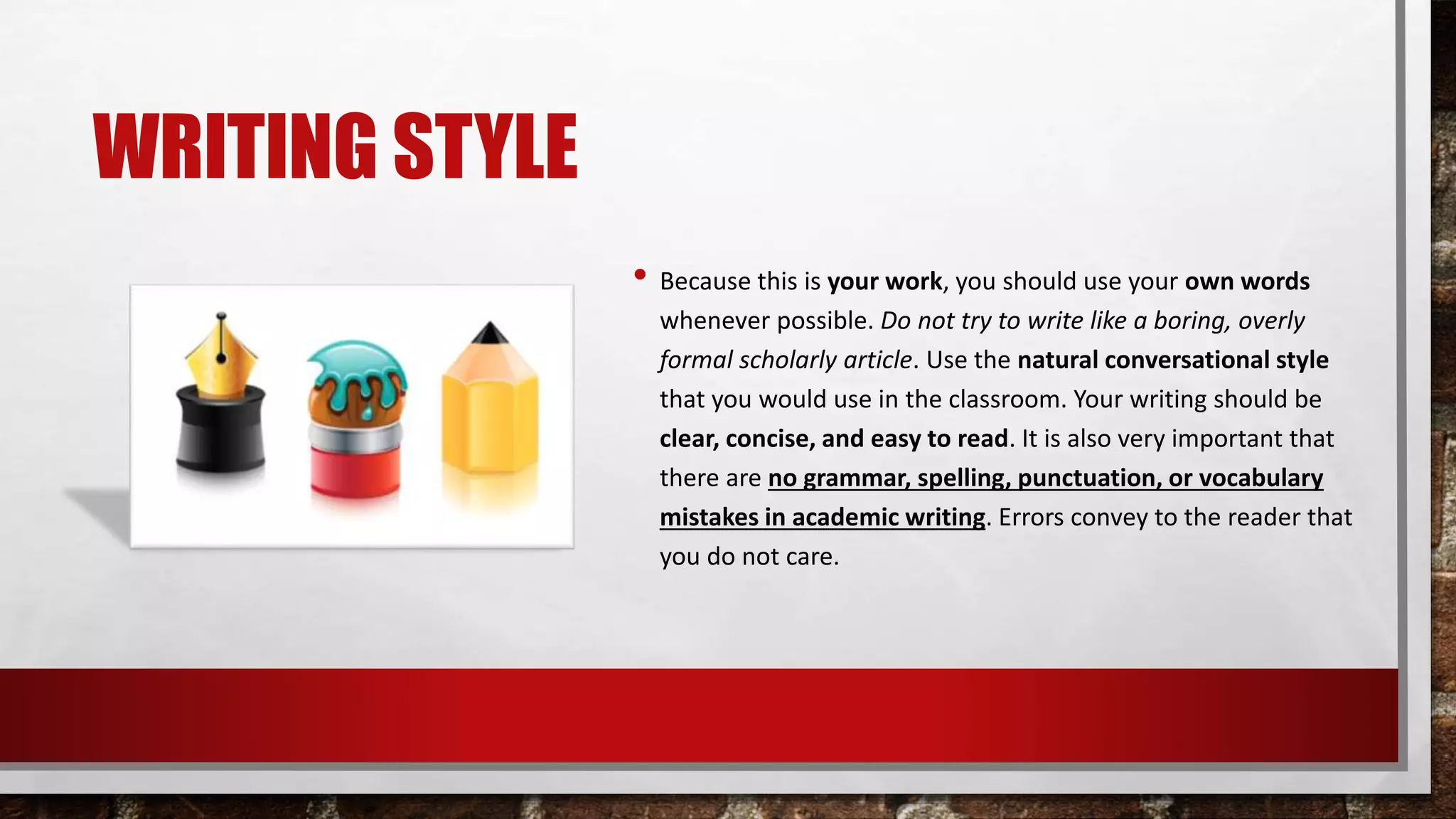 Principles of academic writing | PPTX
